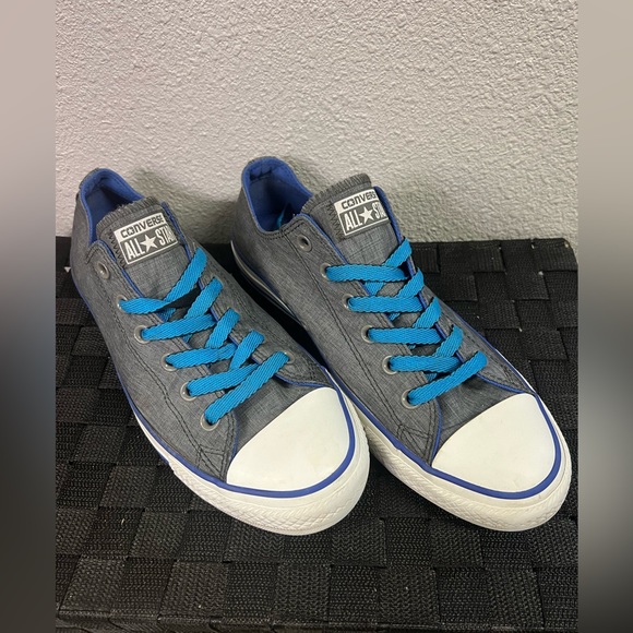 Converse | Shoes | Converse Gray With Blue Lacees | Poshmark